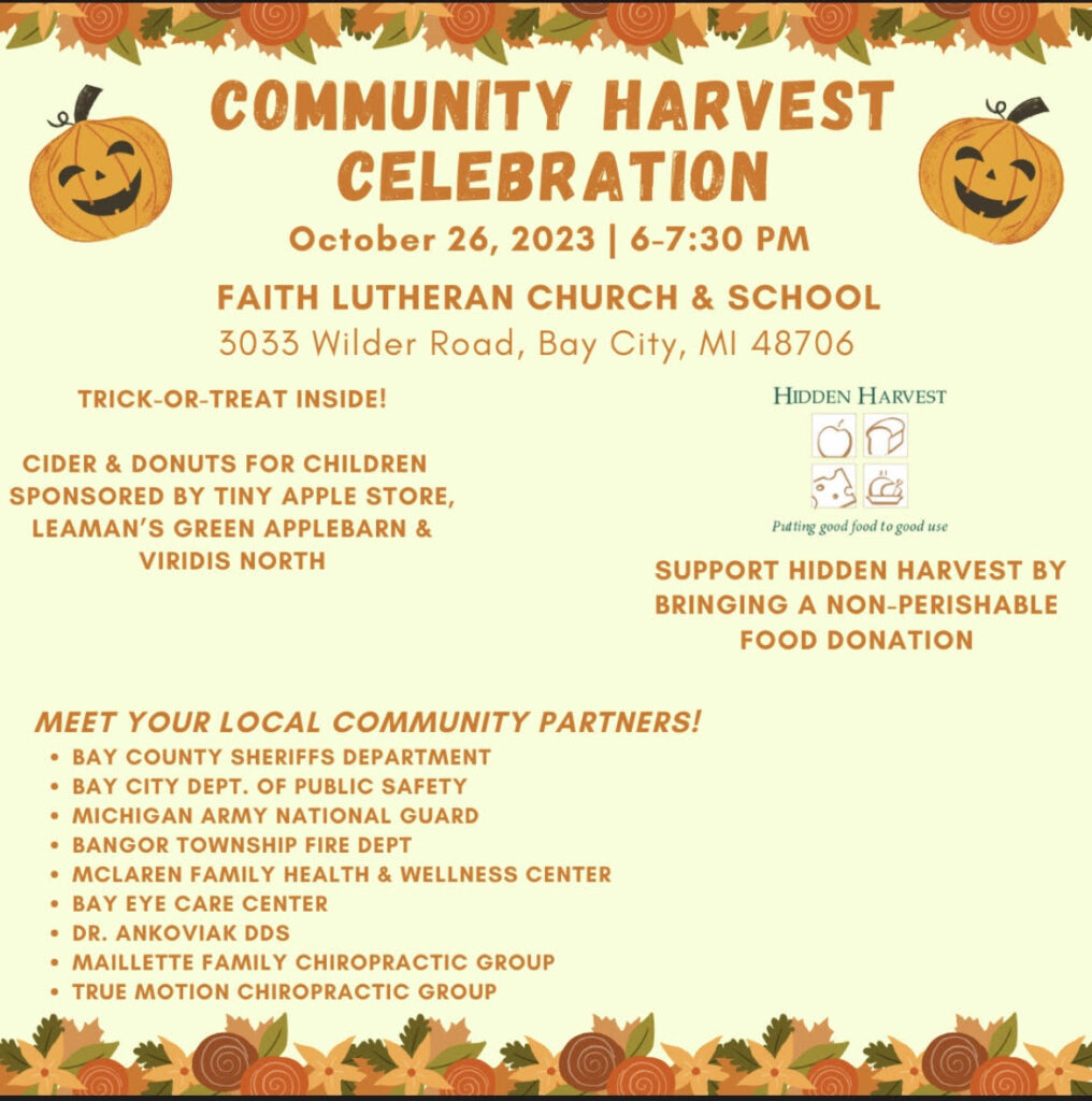 Bay City: Community Harvest Celebration @ Faith Lutheran Church ...