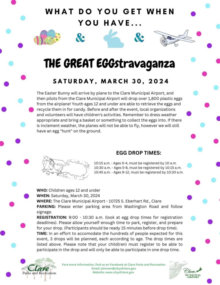 Clare: The Great Eggstravaganza @ Clare Municipal Airport - Great Lakes ...