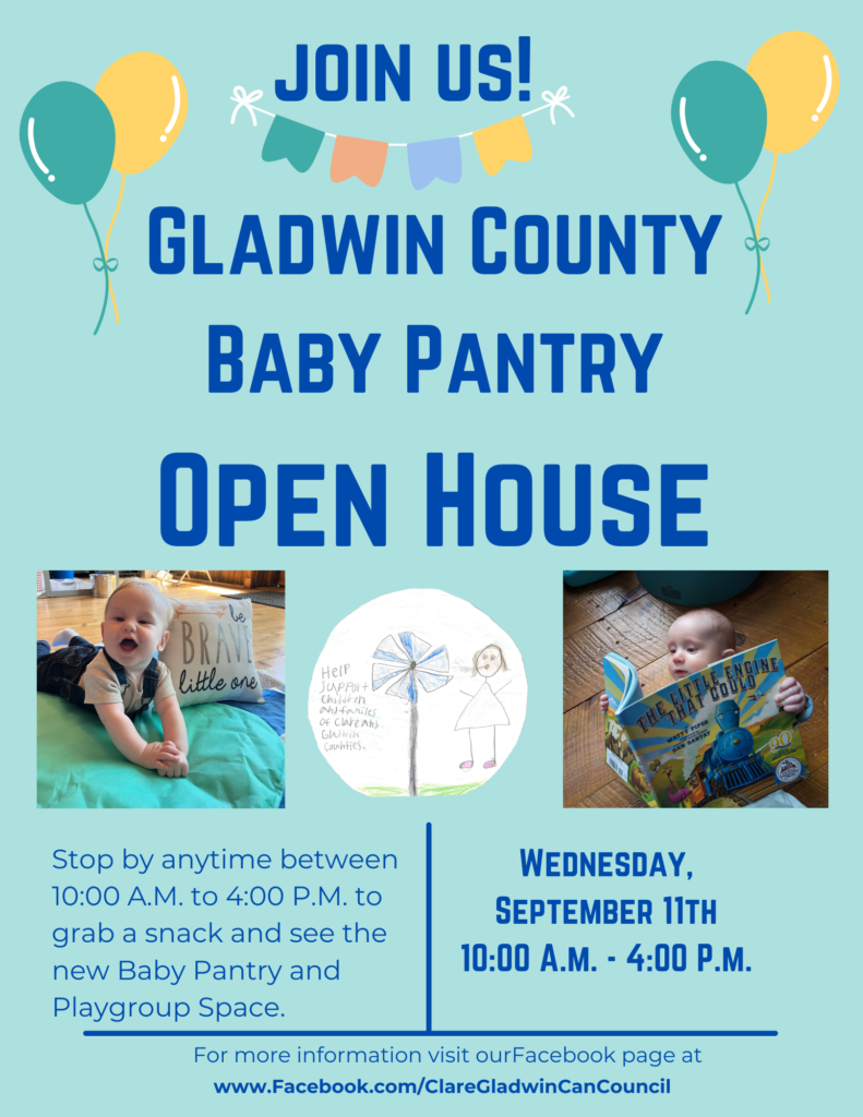Gladwin: Gladwin County Baby Pantry Open House @ Baby Pantry - Great ...